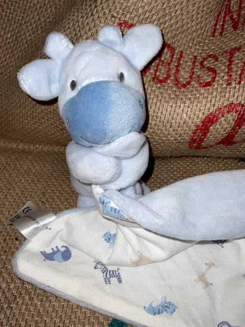 MATALAN BLUE GIRAFFE Hippo Baby Comforter Soft Toy Plush Blankie ...