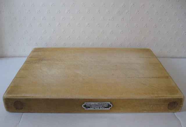 VINTAGE HEAVY BUTCHER'S chopping board block - G. Rushbrooke ...