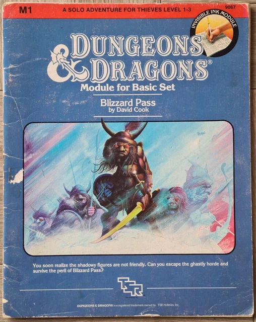 DUNGEONS & DRAGONS Module M1 Blizzard Pass David Cook for D&D Basic Set ...