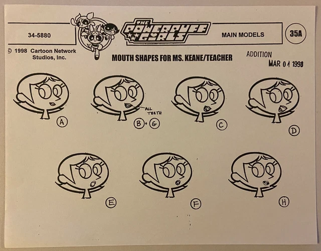 THE POWERPUFF GIRLS - Production Model Sheet - Big Billy - 98-05 £33.32 ...