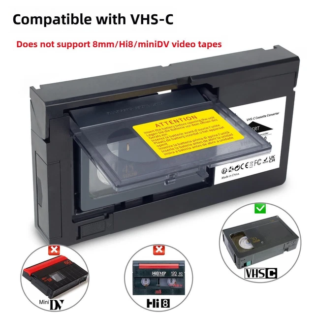 ADAPTATEUR DE CASSETTE VHS-C, appareil portable, lecteur de cassettes ...