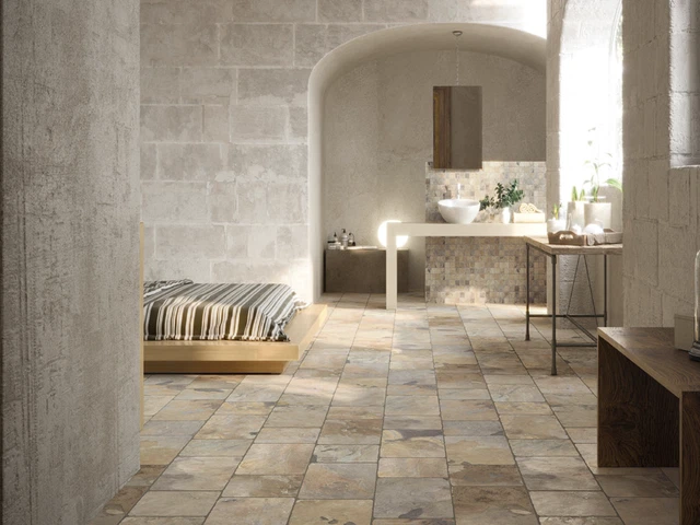 ITALIAN PORCELAIN PALE realistic slate effect floor tiles 30x50cm 21m2 ...
