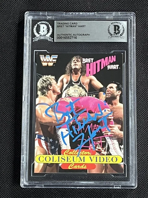 CARTE AUTOGRAPHE SIGNÉE Bret Hart 1994 Wwf Coliseum Vidéo Bas ...