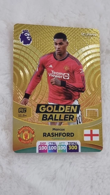 PANINI ADRENALYN XL PREMIER LEAGUE 2024 MARCUS RASHFORD GOLDEN BALLER ...