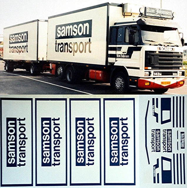 SCANIA SAMSON TRANSPORT Danmark (DK) 1:87 Truck Decal Sticker £10.89 ...