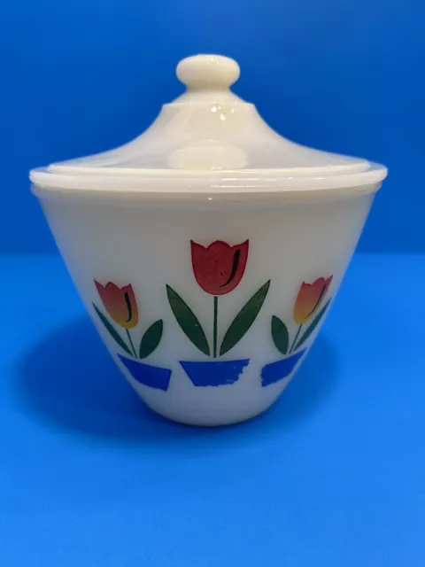 VINTAGE FIRE KING Milk Glass Grease Pot & Lid Tulip Design $50.00 ... VINTAGE FIRE KING Milk Glass Grease Pot & Lid Tulip Design $50.00 ...