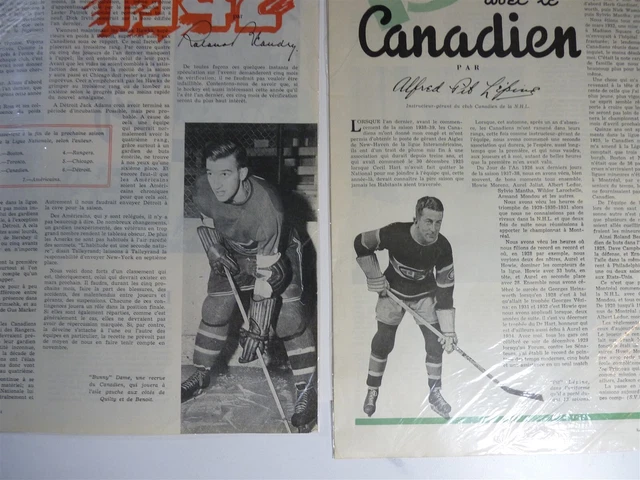 1941 PIT LEPINE & Bunny Benoit Montreal Canadiens Photo Revue Moderne ...