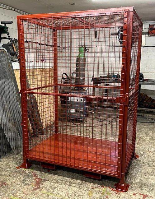 LOCKABLE GAS BOTTLE Storage Cage, cage pallet, heavy duty British Made ...
