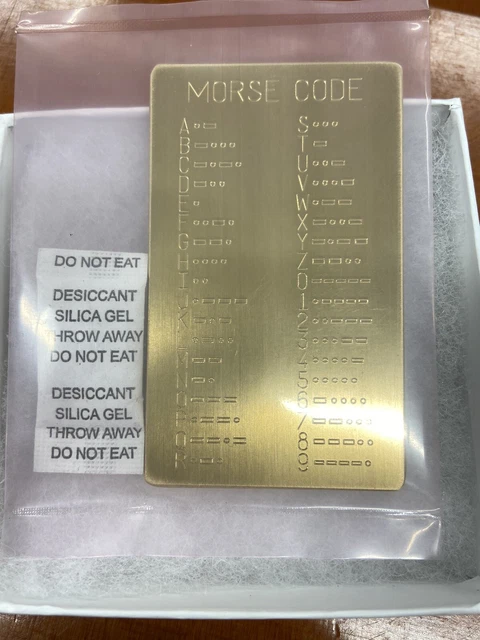 PHONETIC ALPHABET-MORSE CODE Brass Medallion For Every Day Carry Edc ...