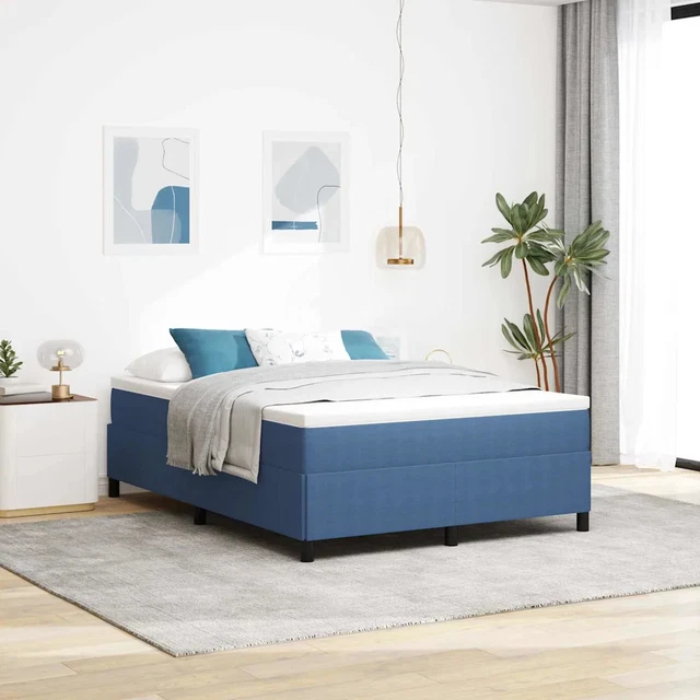BED FRAME BLUE 140 x 200 cm Corduroy fabric vidaXL £134.42 - PicClick UK