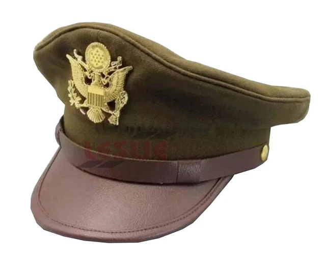 WWII US ARMY Air Force Jumbo Eagle Badge Officer Visor Cap, All Sizes £ ...