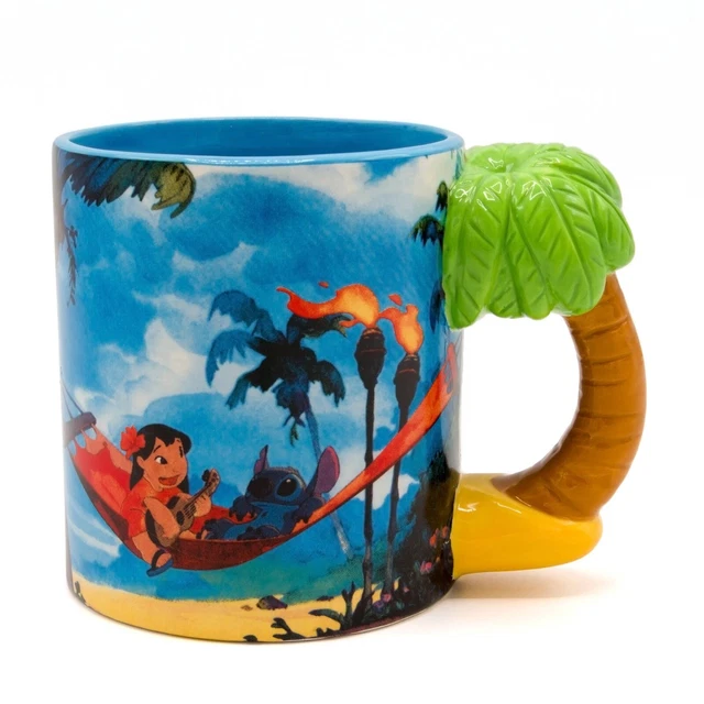 DISNEY LILO AND Stitch Ceramic Sculpted Palm Tree Handle Coffee Mug 20 ...