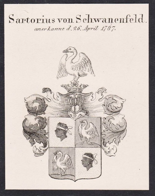 SARTORIUS SCHWANENFELD WAPPEN coat of arms heraldry Heraldik ...
