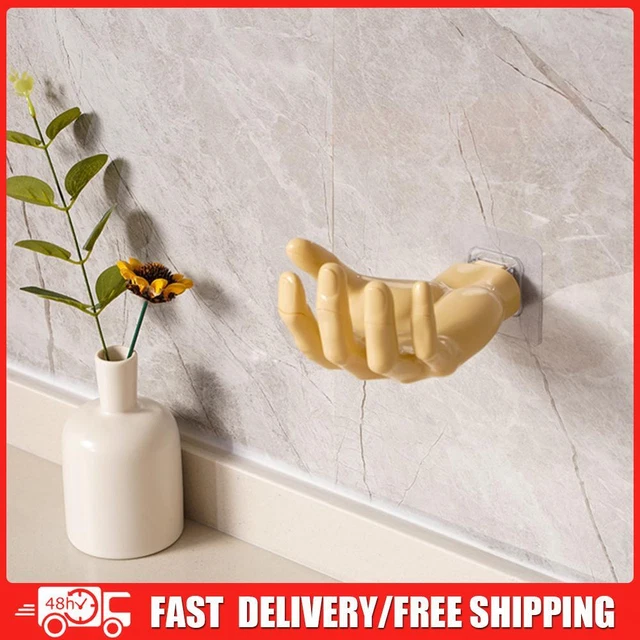 RESIN WALL HANGER Self Adhesive Hand Shape Wall Hooks for Home Bathroom ...