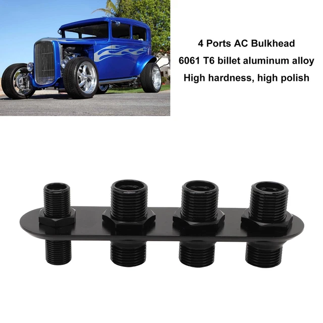 AC BULKHEAD BILLET Aluminium Alloy 4 Ports Air Conditioning Bulkhead ...