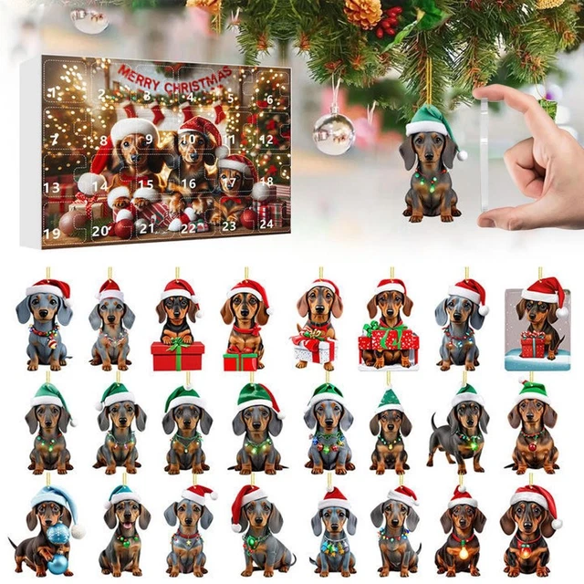 2025 DACHSHUND CHRISTMAS Advent Calendar, 24 Days Holiday Countdown ...