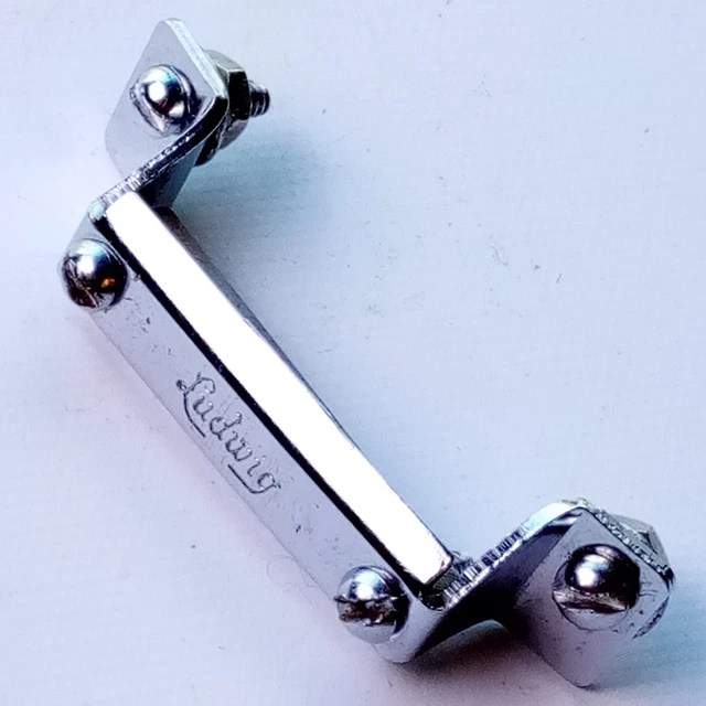 LUDWIG SCRIPT LOGO Mégot Plaque Caisse Claire Chrome 60s USA P32 ...