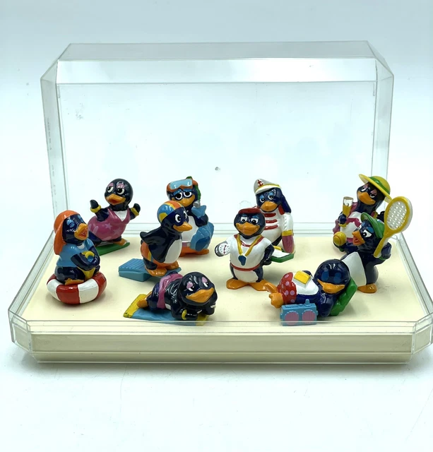 KINDER FERRERO VINTAGE SERIE COMPLETA 199 PINGU BEACH Pinguini IN TECA ...