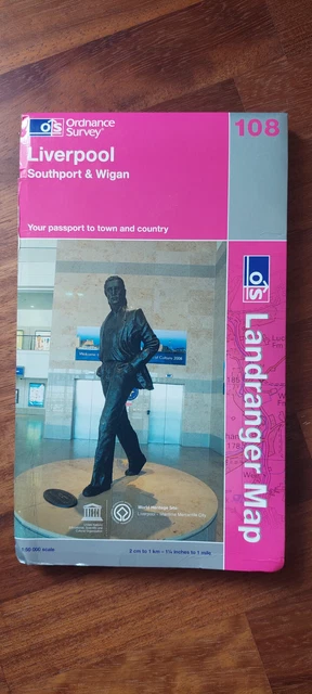 OS, ORDNANCE SURVEY Landranger map No 108, Liverpool, Southport & Wigan ...