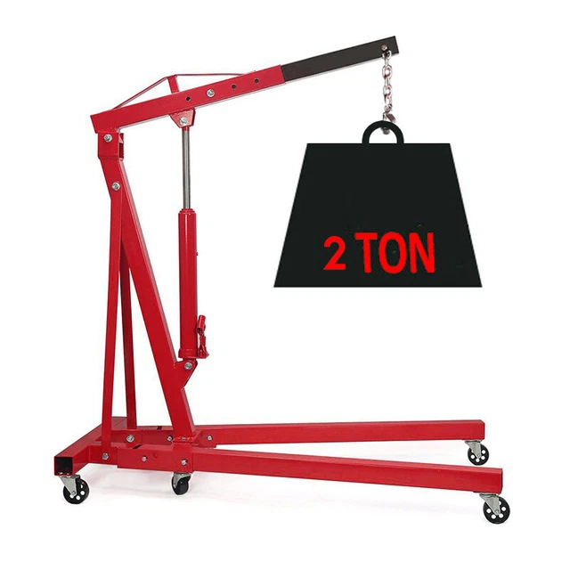 2 TON HYDRAULIC Folding Engine Crane Stand Hoist Lift Lifter Jack ...