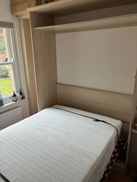 DOUBLE PULL OUT bed, with glossy beige surround and doors £720.70 ...