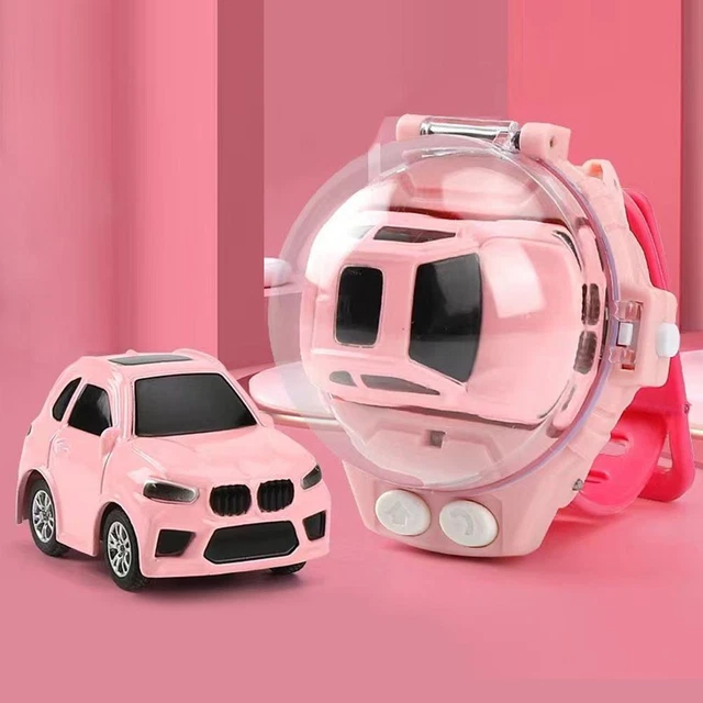 4CH 1/58 WRIST Watch Controlled 5km/h 2.4G RC Small Racing Car (Pink 01 ...