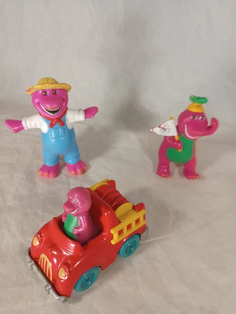 BARNEY AND FRIENDS Barney The Dinosaur PVC FIGURES Cake Toppers Lot Of ...