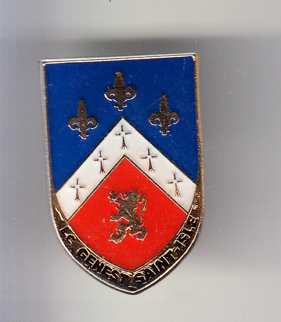 RARE PINS PIN'S .. Tourisme Blason Arm Lion Leo Le Genest Saint Isle 53 ...
