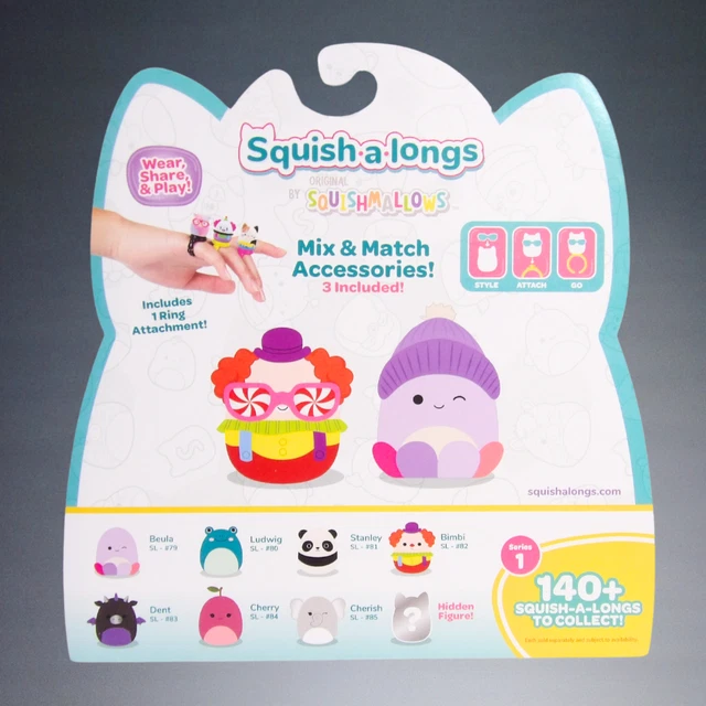 JAZWARES SQUISHMALLOWS SQUISH-A-LONGS SERIES 1 MINI-FIGS 8pc SET W ...