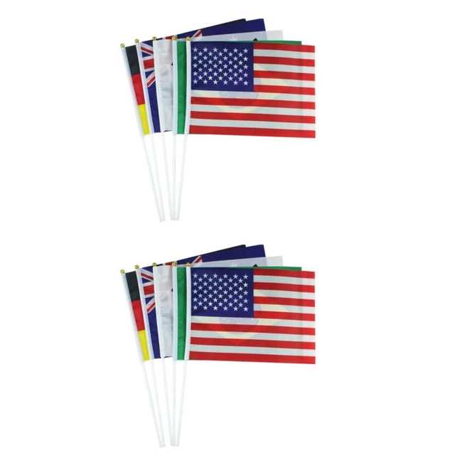 2 COUNT WORLD Map Poster Country Flags on Sticks Mini National £39.89 ...