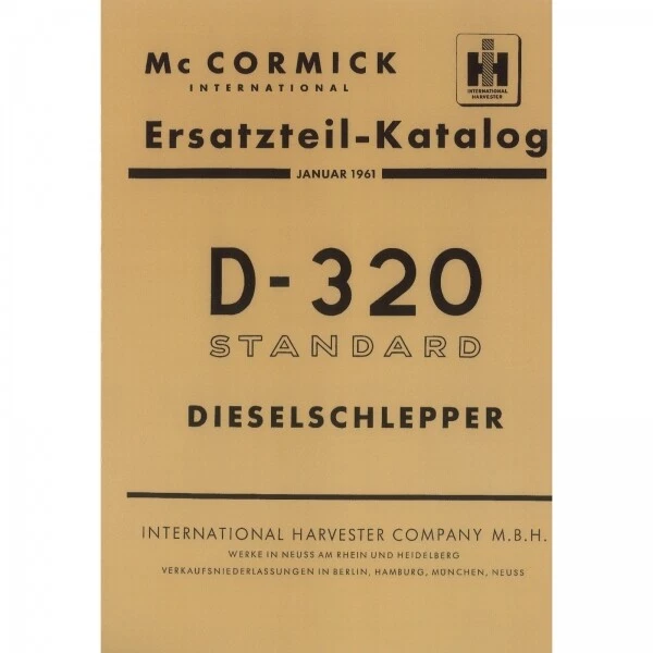 MCCORMICK SPARE PARTS List Diesel Tug Standard D320 Tractor Spare Parts ...