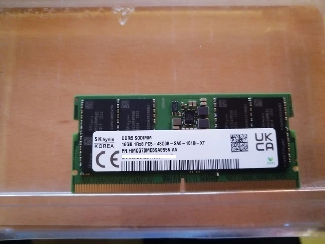 SK HYNIX 16GB RAM DDR5 4800MHz SO-DIMM (HMCG78AGBSA092N AA) Laptop o ...