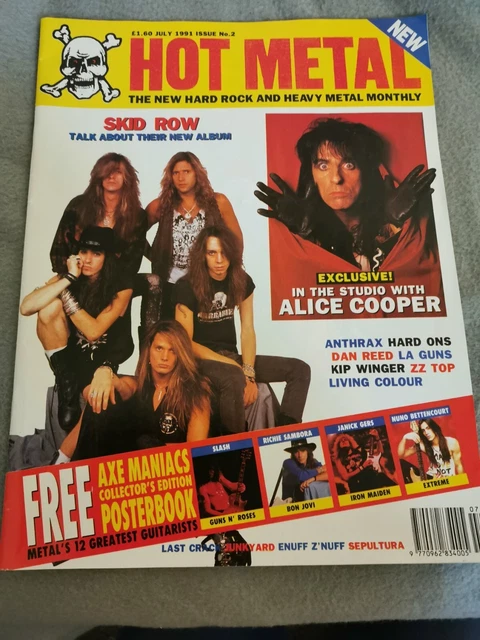 HOT METAL MAGAZINE - Issue 2 - July 1991 - Skid Row, Alice Cooper £15. ...