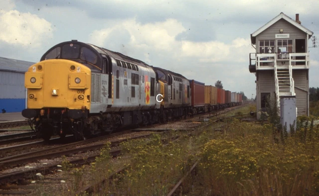 ORIGINAL 35MM BRITISH Railway B.r Slide - 37079 & 37026 At Whittlesea ...
