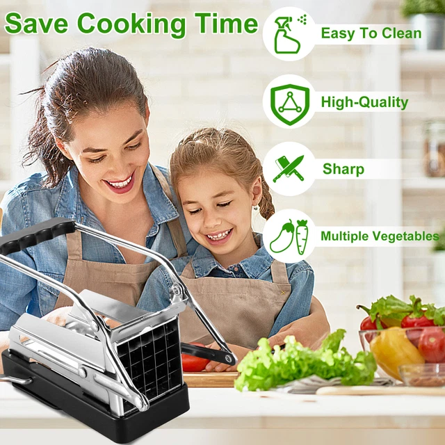 FRENCH FRY CUTTER Stainless Steel Potato Chipper Cutter Sharp Potato ...