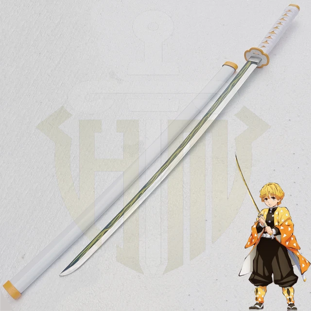 1095 FULL TANG Yellow Nichirin Sword Zenitsu Agatsuma Sword-Demon ...