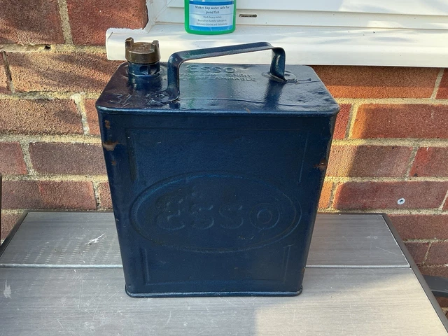 ESSO VINTAGE 2 Gallon Petrol Fuel Can with Brass Cap £27.72 - PicClick UK