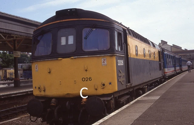 35MM SLIDE BRITISH Railway Br Diesel Class 33 - 33026 Exeter St Davids ...