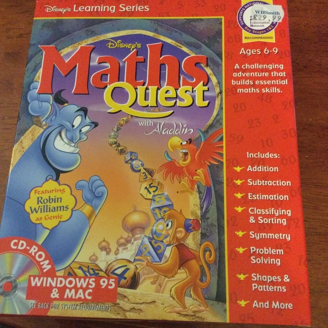 DISNEY MATH QUEST With Aladdin Video Game Pc Cd-Rom $40.76 - PicClick AU
