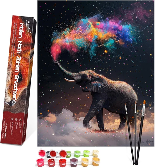 BOUGIMAL MALEN NACH Zahlen Erwachsene Tiere Ohen Rahmen inklusive Pinsel und EUR 23,95 - PicClick DE