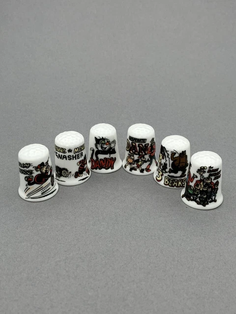 THE DANDY AND Desperate Dan fine bone china thimbles full set of six £7 ...