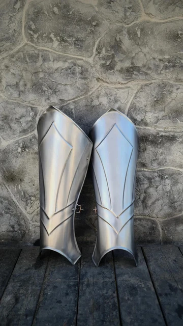 FANTASY LEG ARMOR, Warrior Steel Leg Greaves, Pair of Leg Protection ...