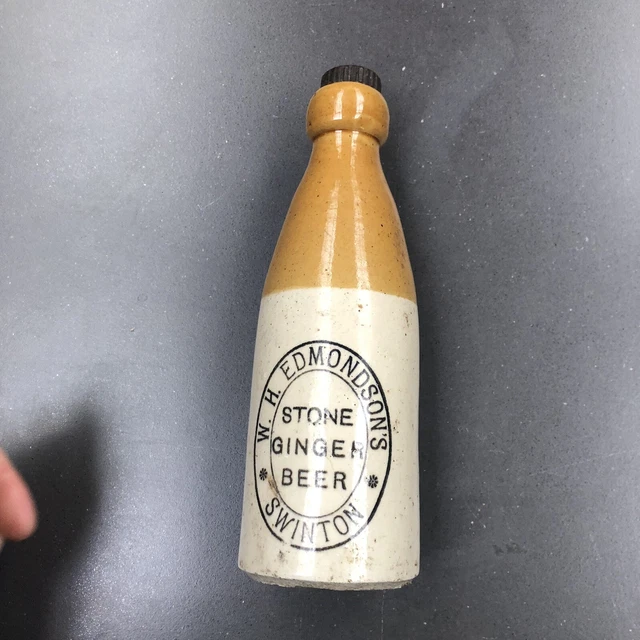 ANTIQUE W.H. EDMONDSON'S Swinton Stoneware Ginger Beer Bottle Denby ...
