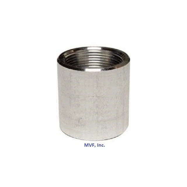 2& NPT THREADED Full Coupling Aluminum 6061-T Schedule 40 Pipe Fitting ...