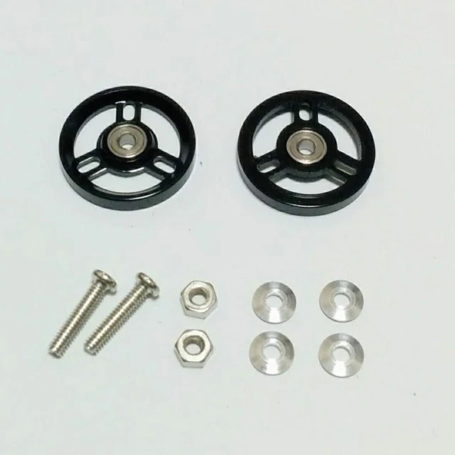MINI 4WD PRECISION Processing All Aluminum Bearing Roller 17Mm Black ...