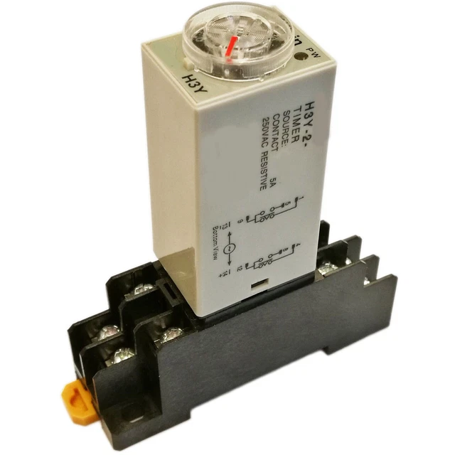 DC 12V H3Y-2 Delay Timer Time Relay 0-60S Second & Base Socket $8.43 ...