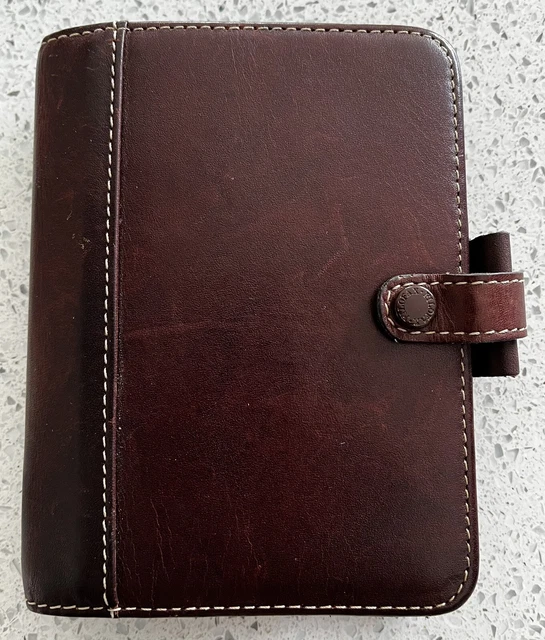VINTAGE FILOFAX POCKET Hamilton - Dark Brown Oiled Leather £25.00 ...