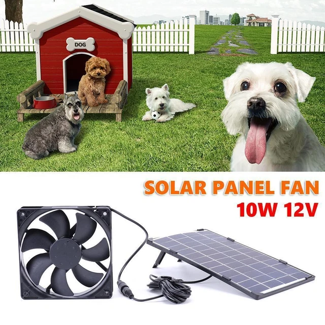 10W 12V SOLAR Panel with Exhaust Fan Pet Poultry Fan for Pet House ...