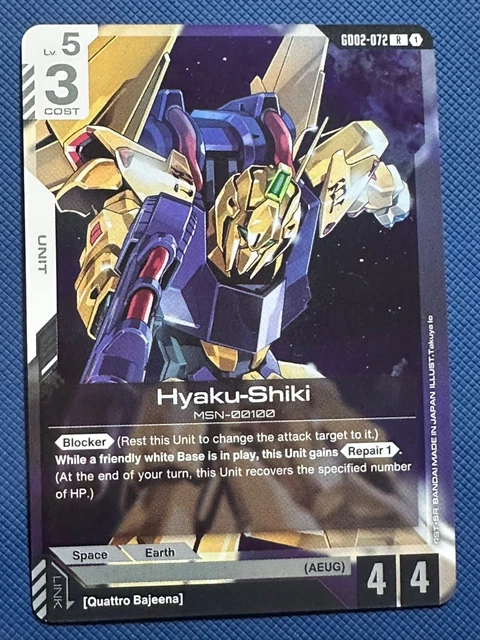 GUNDAM TCG - HYAKU SHIKI Rare Card GD02-072 HOLO FOIL ENG DUAL IMPACT £ ...