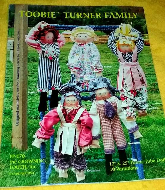 TUBE DOLL TOOBIE Turner Family Doll Patterns HTF Theresa Robinson £10. ...